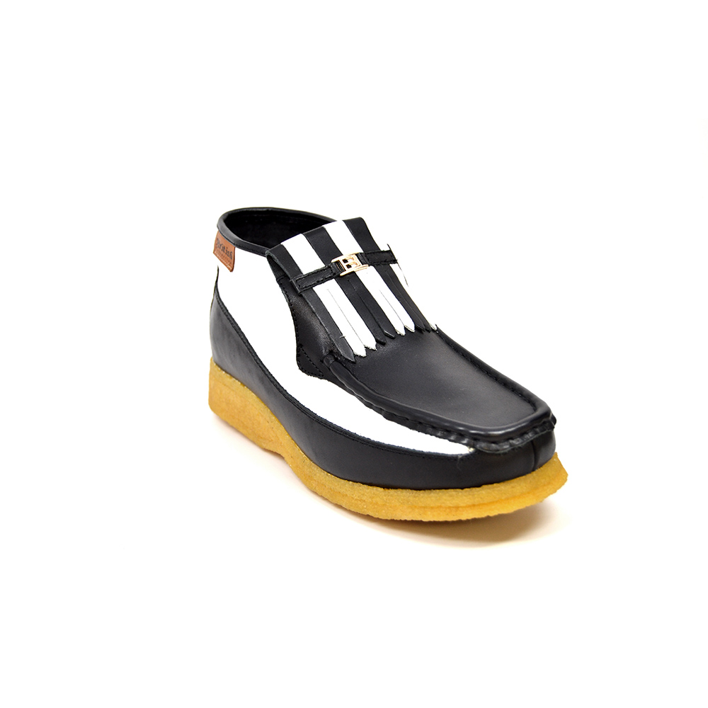 British Collection Apollo-Black and White Leather Slip-on [9191-11 ...