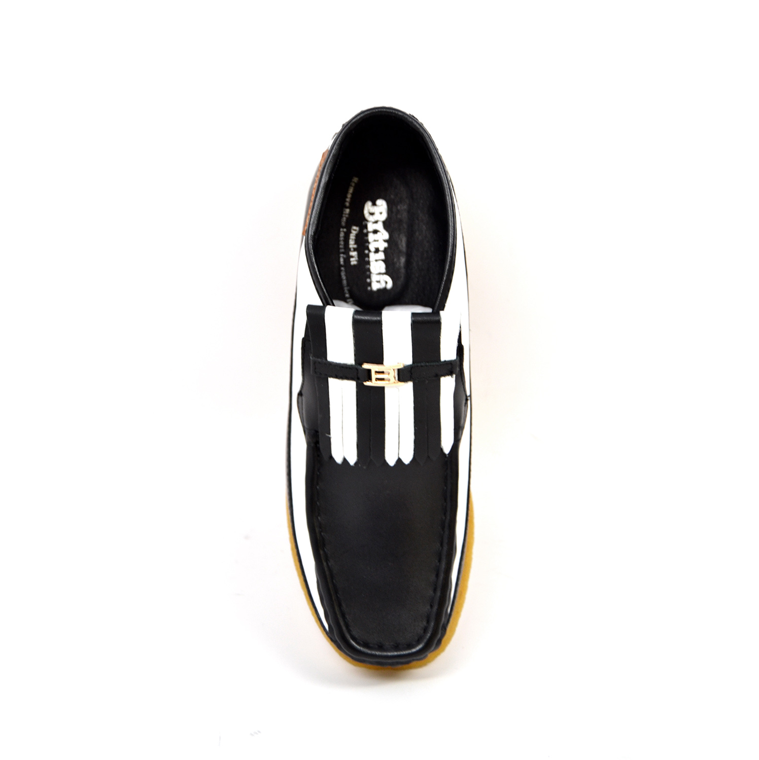 British Collection Apollo-Black and White Leather Slip-on [9191-11 ...